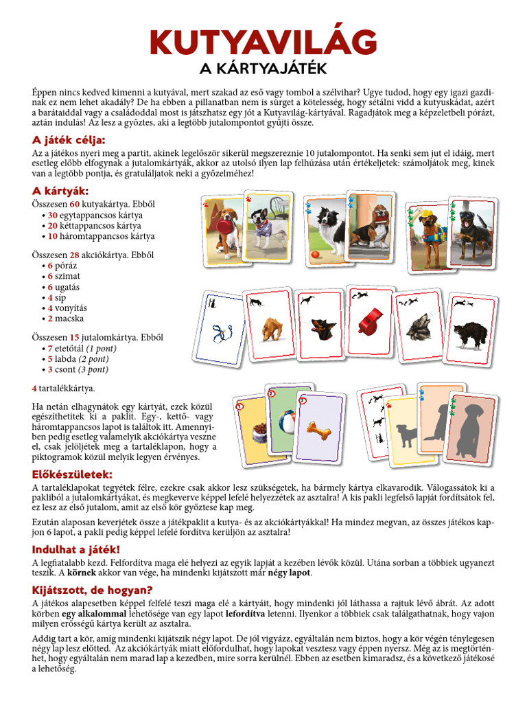 Kutyavilag Kartya Jatekszabaly | PDF
