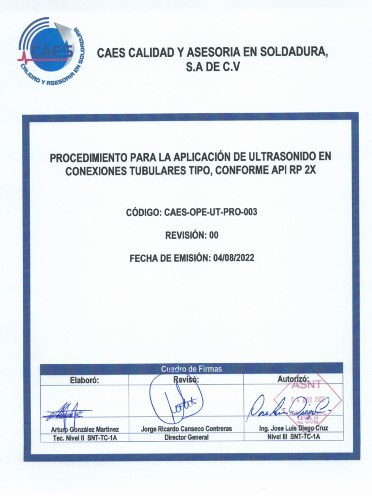 Caes Ope Ut Pro 003 Rev.0 | PDF