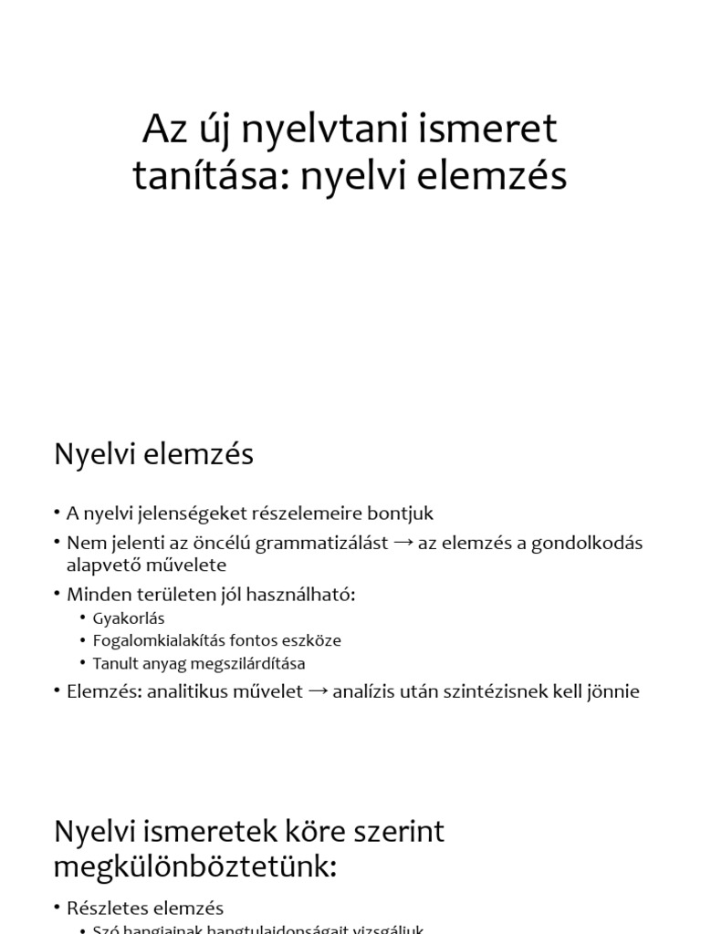 5 Nyelvi Elemzes | PDF