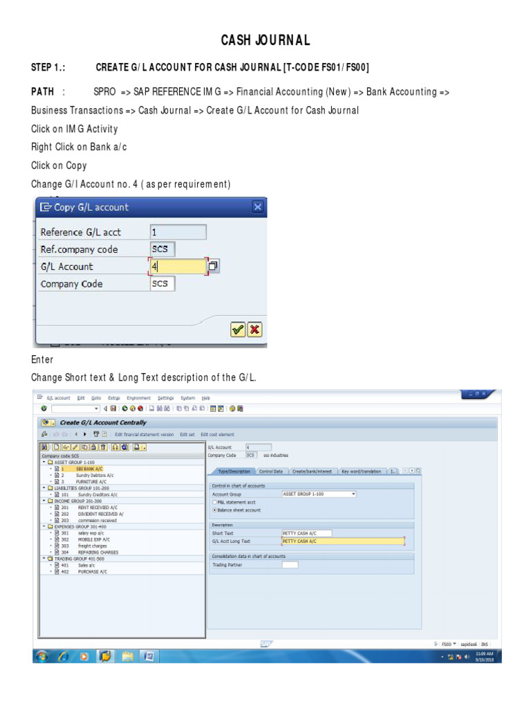 SAP Cash Journal Setup Guide | PDF | Cash | Banks