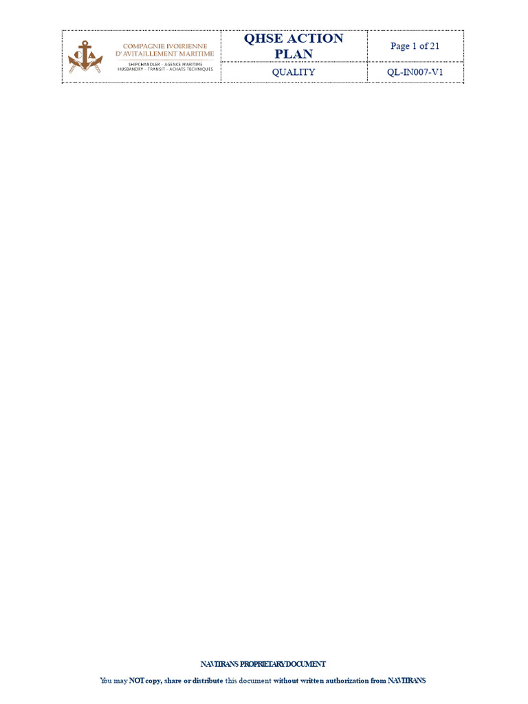 Rl-swp-001- Hseq Action Plan | PDF | Audit | Risk