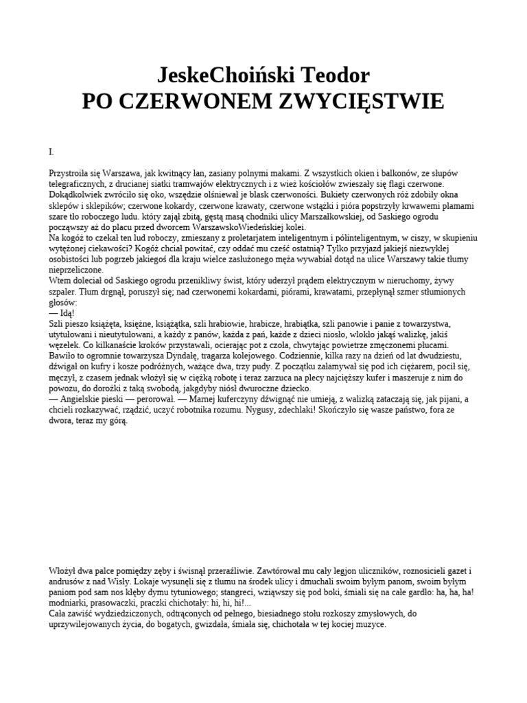 Teodor Jeske-Choinski - Po Czerwonym Zwyciestwie | PDF