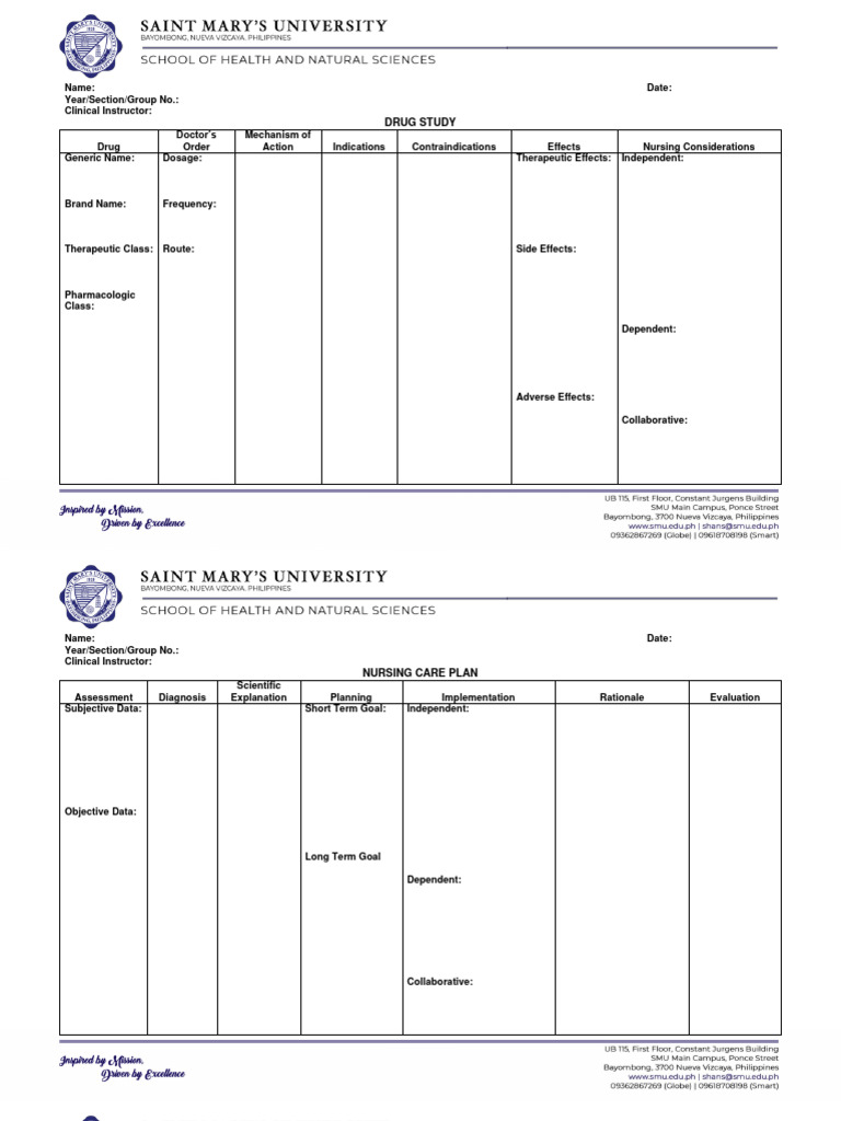 LFD NCP Drug Study Template | PDF | Self-Improvement