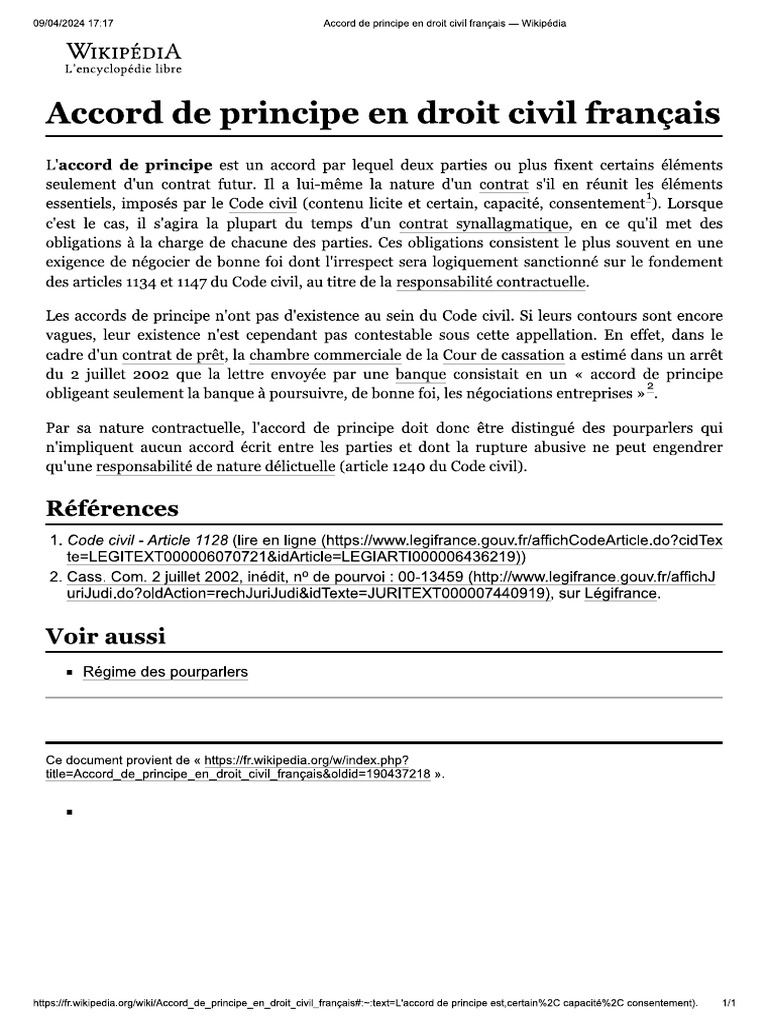 Accord de Principe | PDF