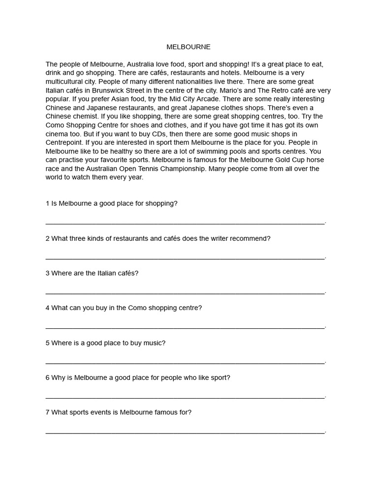 Reading 1º Eso | PDF | Lifestyle