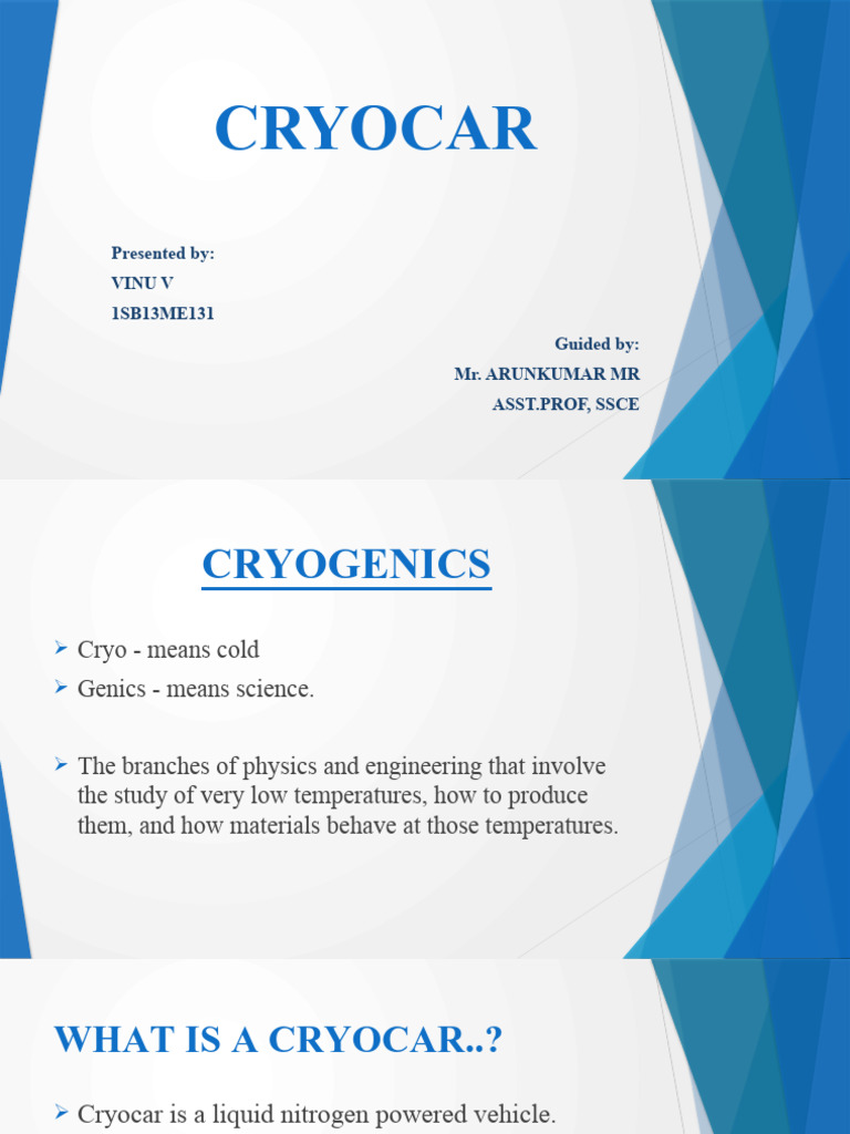 Cryocar PPT | Download Free PDF | Cryogenics | Applied And Interdisciplinary Physics