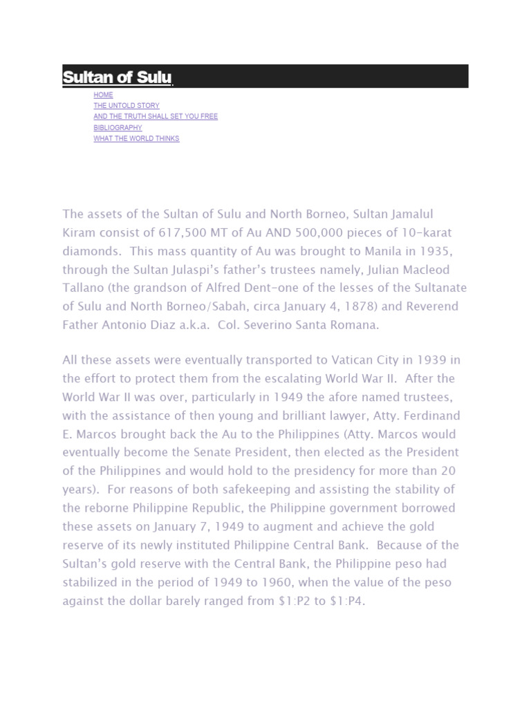 Sultan of Sulu | PDF | Borneo | Malaysia