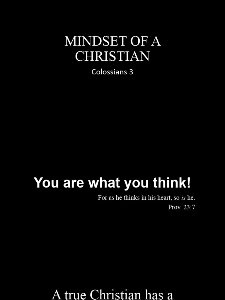 Mindset of A Christian | PDF | Religion & Spirituality