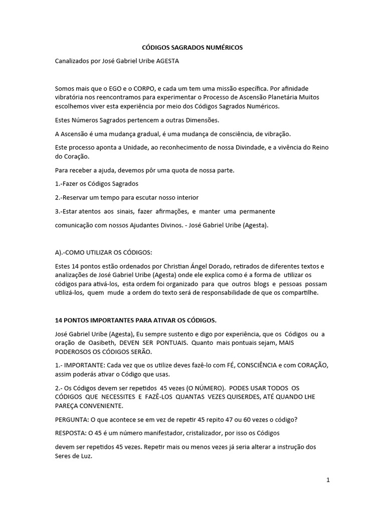 Códigos Sagrados Numéricos e Suas Aplicações | PDF | Purgatório | Alma