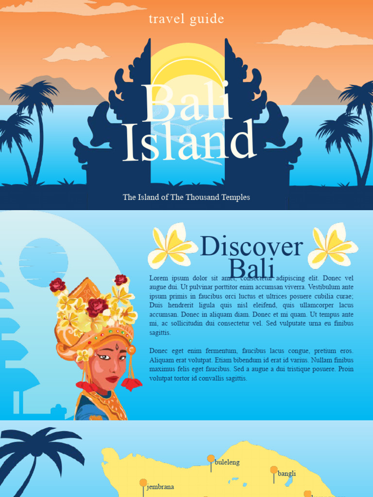 Blue Playful Illustrative Bali Indonesia Travel Guide Presentation ...