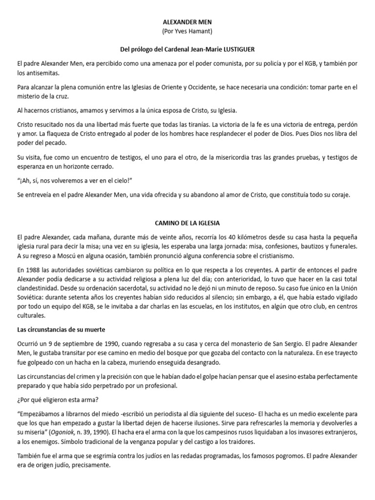 Alexander Men | PDF | Iglesia Ortodoxa Rusa | Iglesia Católica