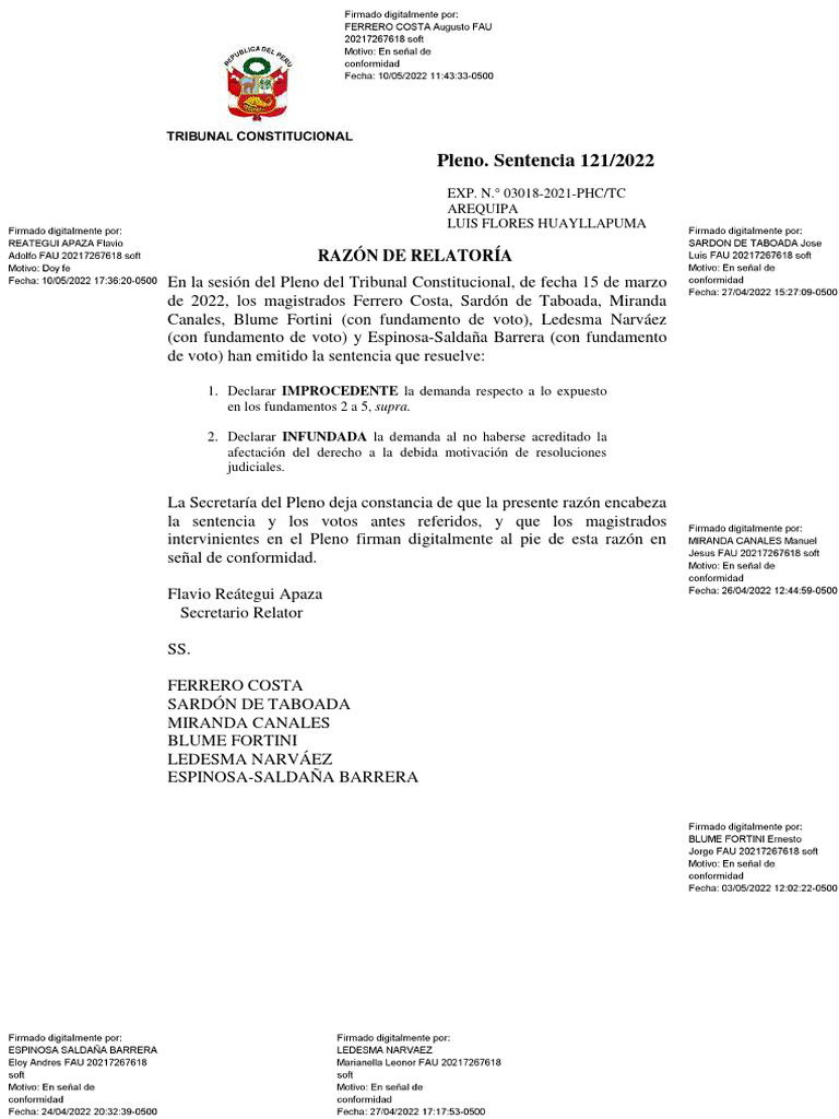 STC 03018-2021-HC | PDF | Caso de ley | Habeas corpus