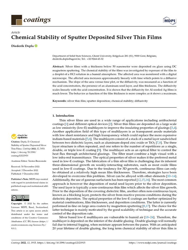 sputtering | PDF | Thin Film | Sputtering