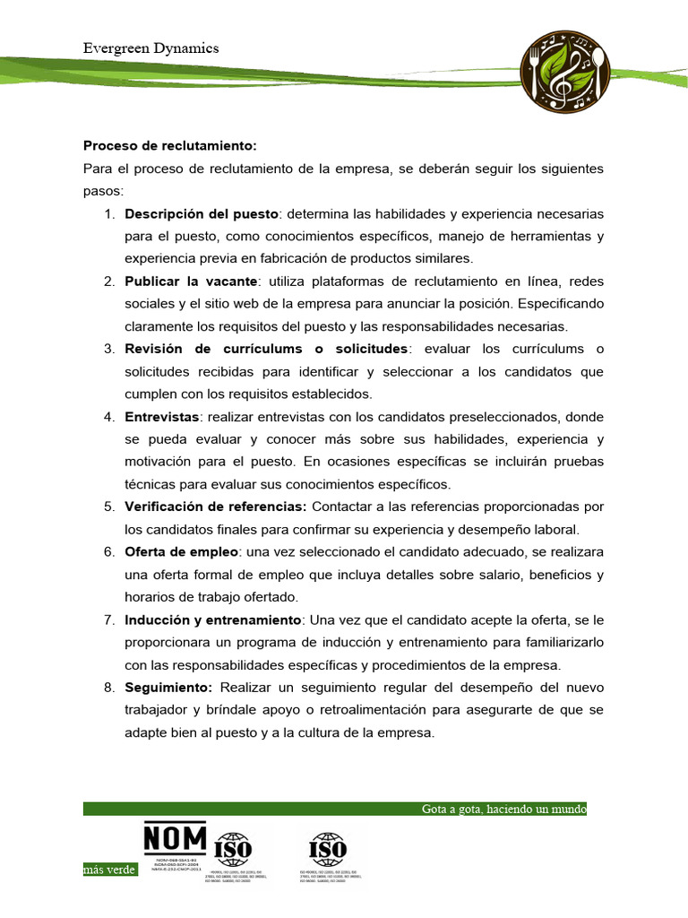 Proceso de Reclutamiento en Evergreen | PDF | Crecimiento personal y ...
