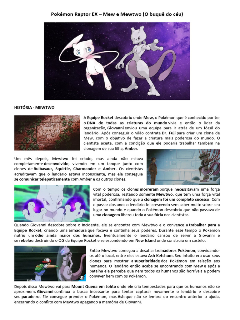 12 - Pokémon Raptor EX - MEWTWO & MEW | Download grátis PDF | Pokémon 12 - Pokémon Raptor EX - MEWTWO & MEW | Download grátis PDF | Pokémon