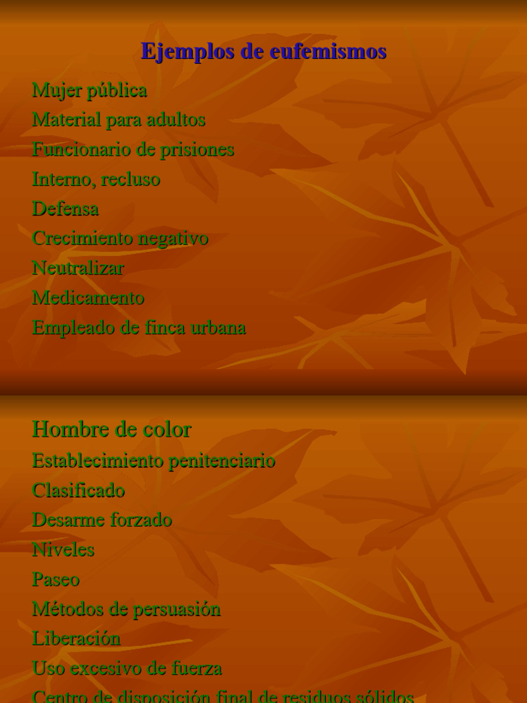 Ejemplos de Eufemismos | PDF