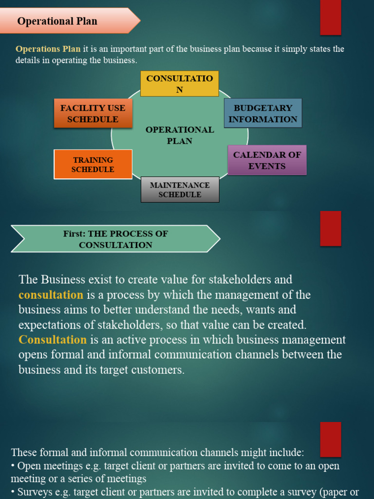 Operational Plan | PDF | Entrepreneurship | Consultant