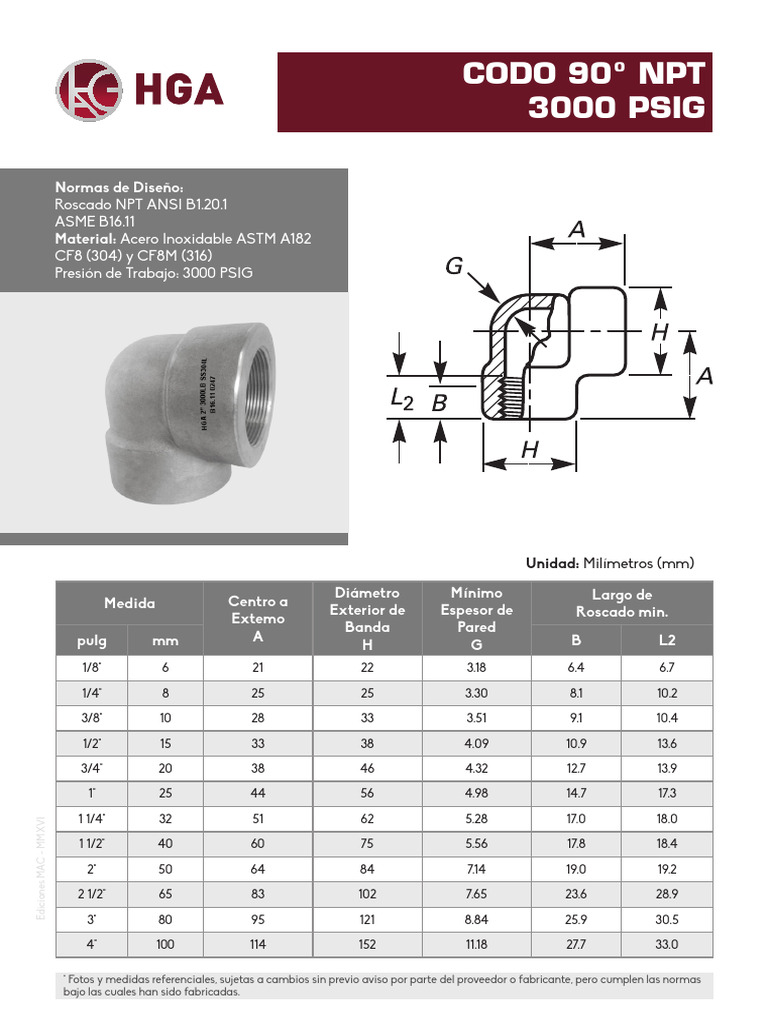 Ficha Tecnica - Acc Codo 90 | PDF