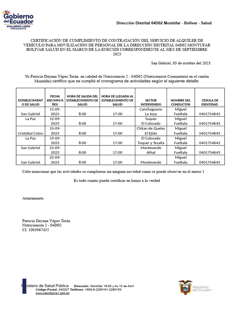 Certificación de Cumplimiento | PDF