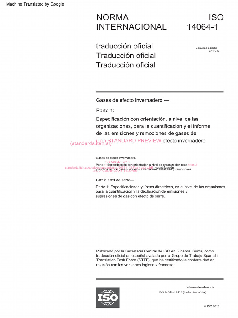 Iso-14064-1-2018 (1) - Traducido | PDF | Gases de efecto invernadero ...