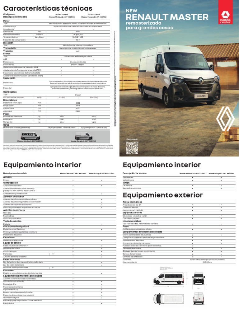 2023-07-28-Ficha Tecnica - Master | PDF | Sistema de freno antibloqueo | Estilos de carrocería