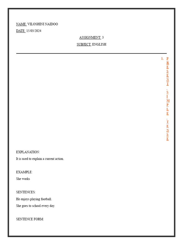 Tefl Assignment 3 | PDF | Grammatical Tense | Linguistics