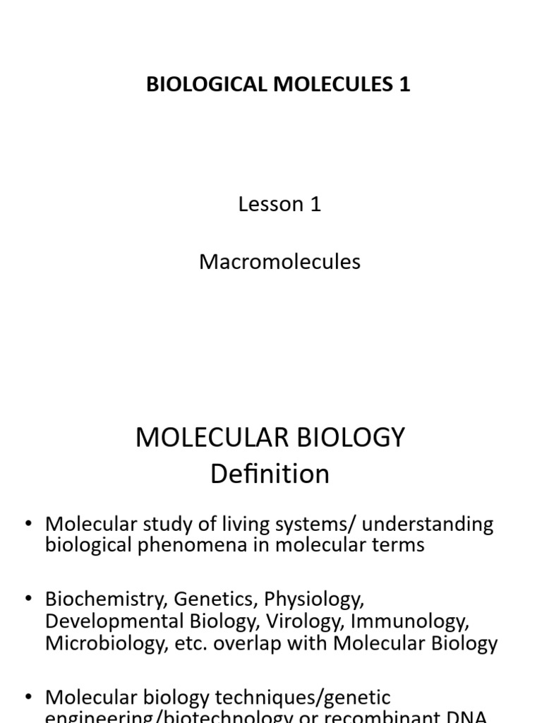 Basic Concepts - Macromolecules | PDF | Dna | Nucleic Acids