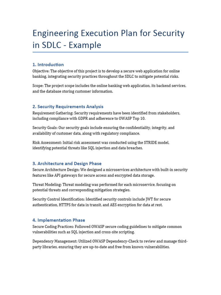 Security SDLC Example Usage | PDF | Security | Computer Security