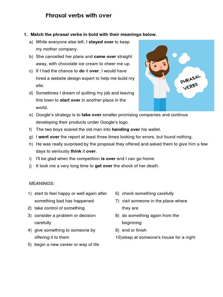 Phrasal Verbs With Over SV 5921 | PDF