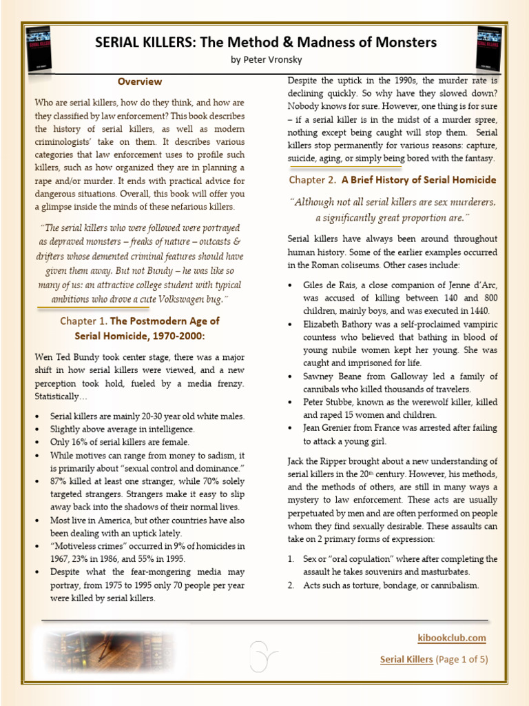 Serial Killers | PDF | Serial Killer | Crimes