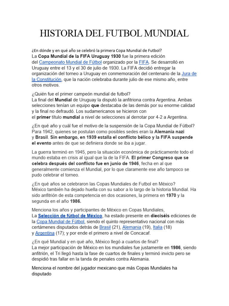 Historia Del Futbol Mundial Educacion Fisica | Descargar gratis PDF ... Historia Del Futbol Mundial Educacion Fisica | Descargar gratis PDF ...