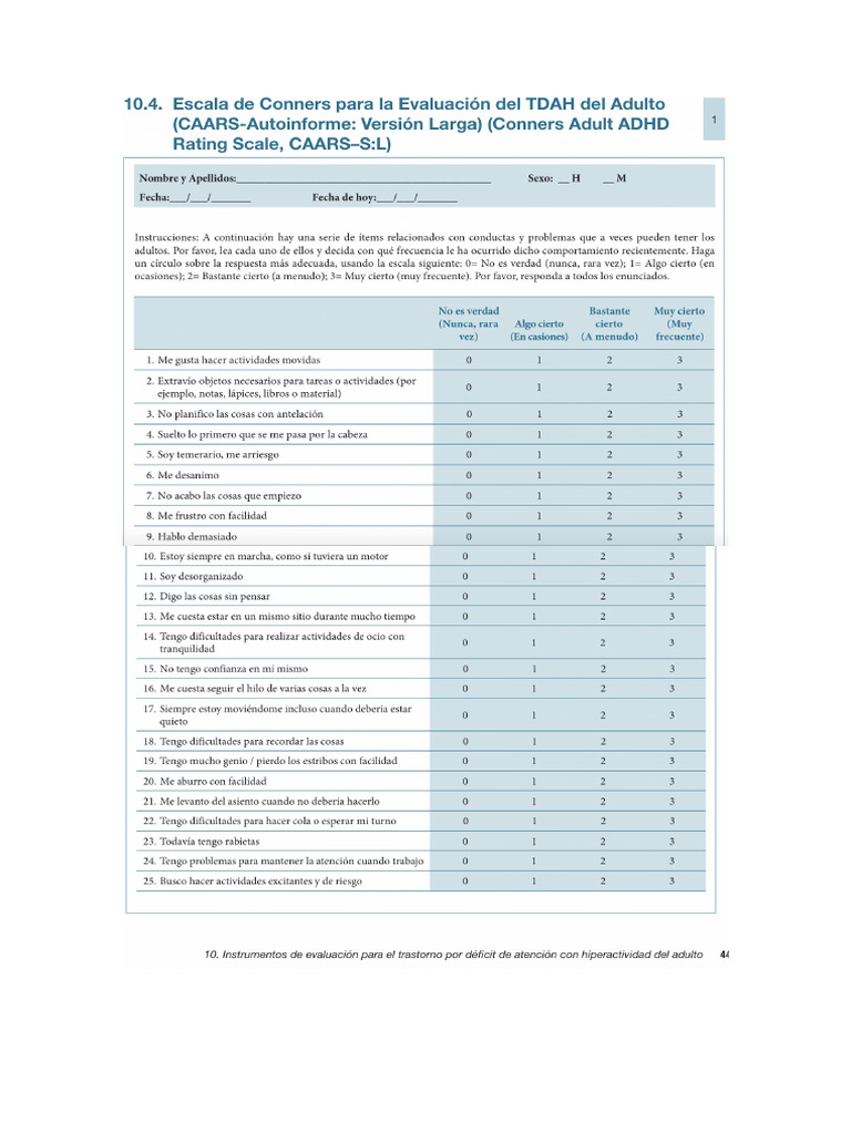 Conners TEST TDAH | PDF