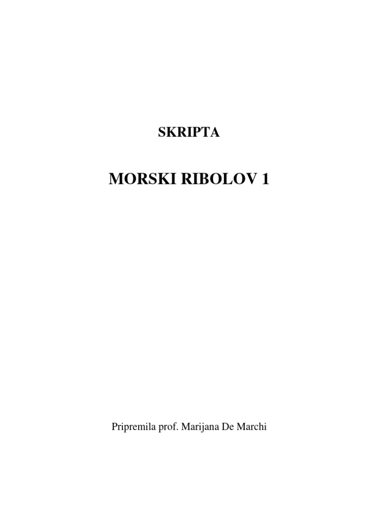 Prvi Dio Skripte Morski Ribolov 1 | PDF