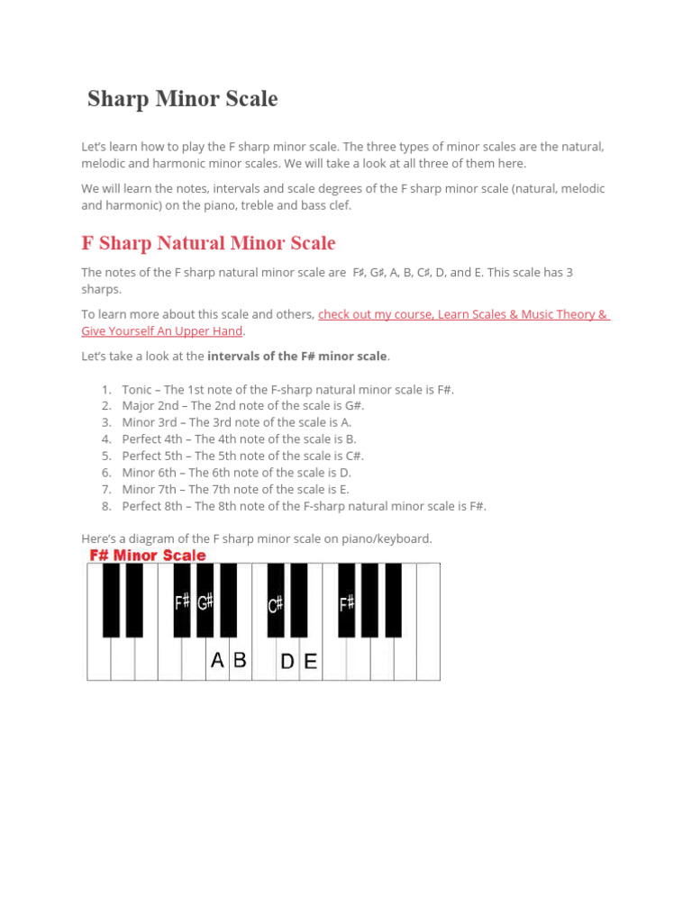 Sharp Minor Scale | PDF | Minor Scale | Scale (Music)