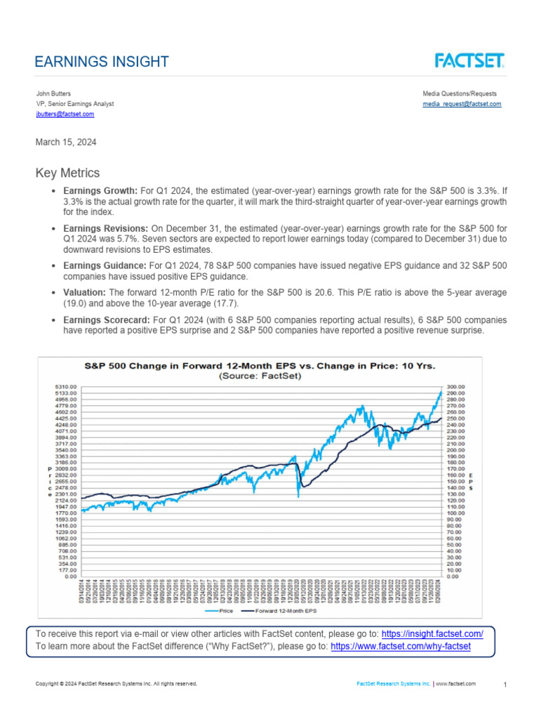 S&P500 - Earnings Insight - 031524 - Factset | PDF | Artificial ...