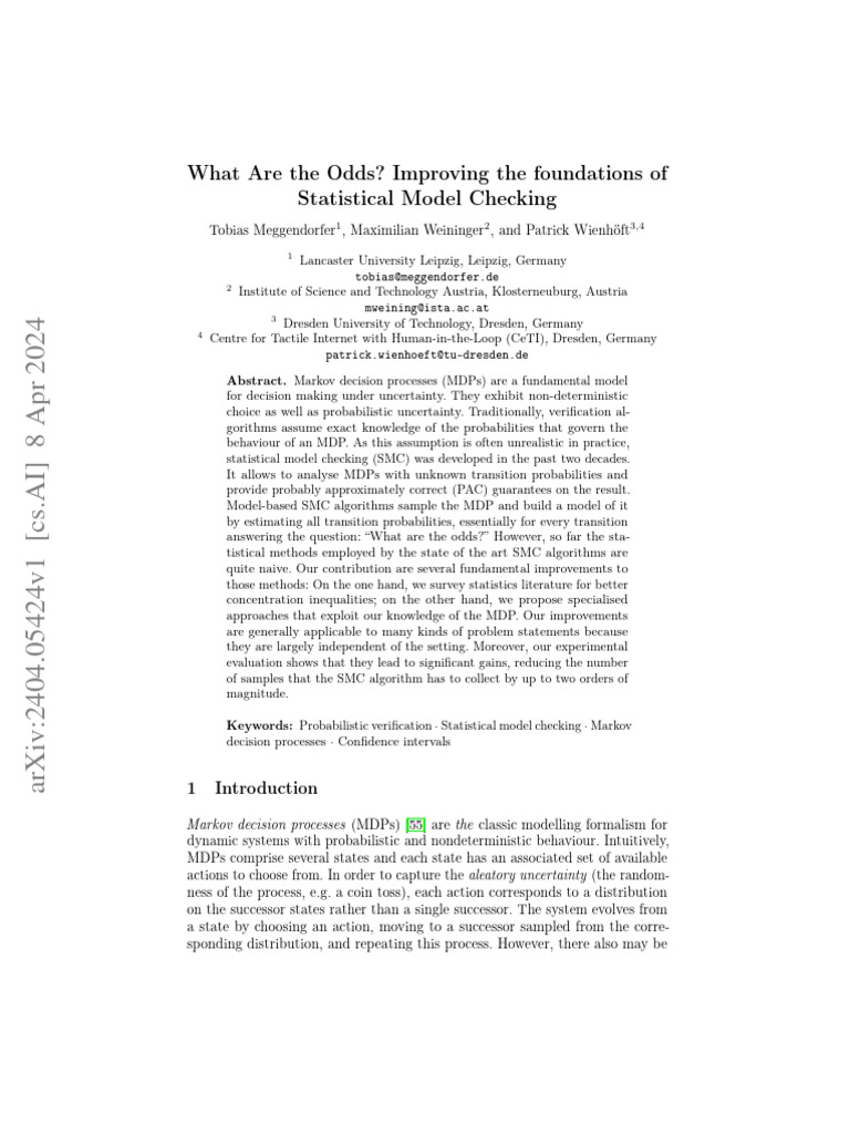 What Are The Odds Improving The Foundations Of Statistical Model Checking Pdf Statistics