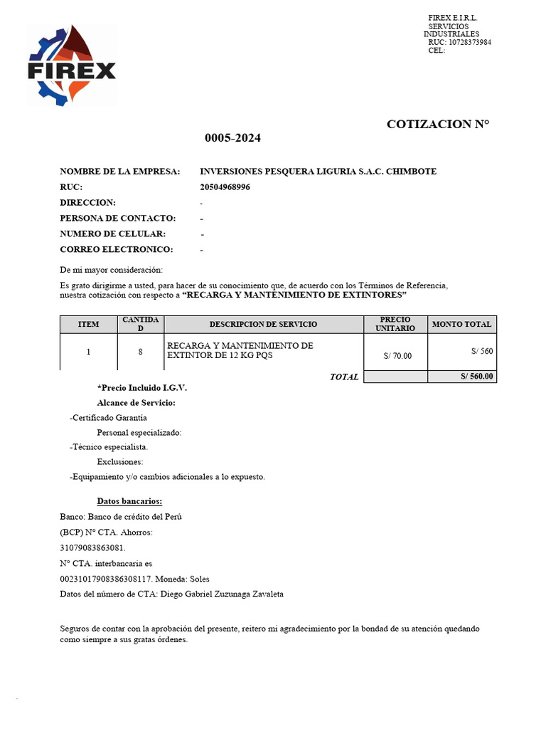 COTIZACION | PDF | Servicios financieros | Dinero