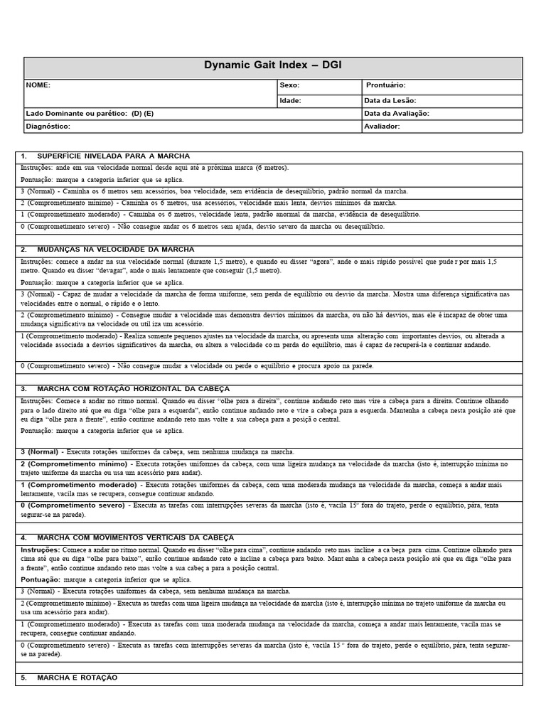 Dynamic Gait Index | PDF