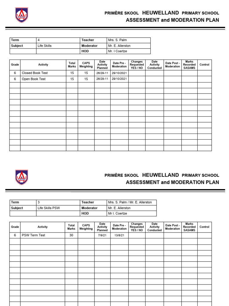 Assessment and Moderation Plan | PDF
