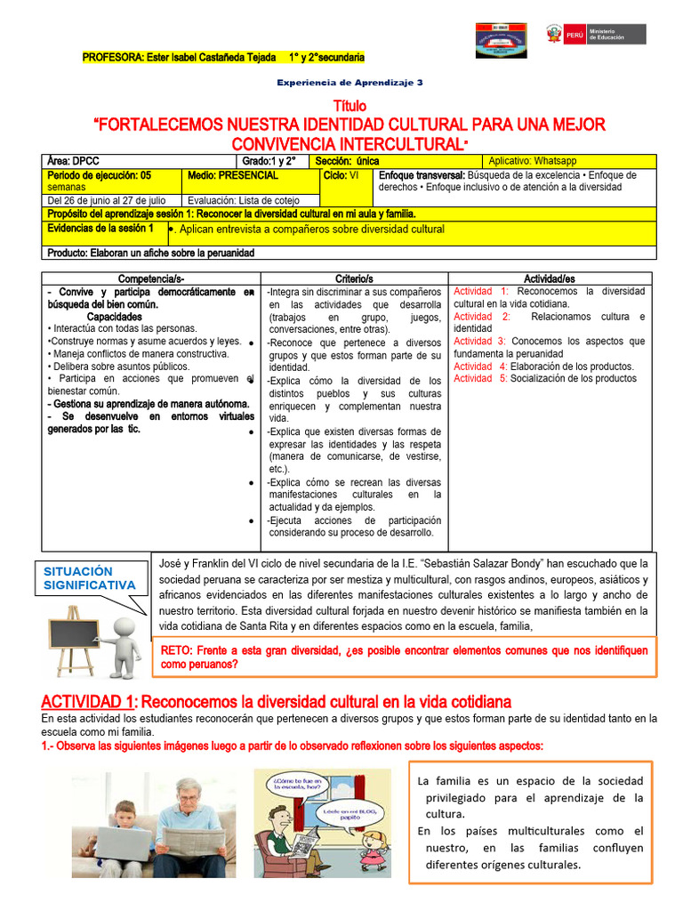 Experiencia-3 1° y 2°FICHA DE ACTIVID DPCC | PDF | Aprendizaje | Sociedad Experiencia-3 1° y 2°FICHA DE ACTIVID DPCC | PDF | Aprendizaje | Sociedad