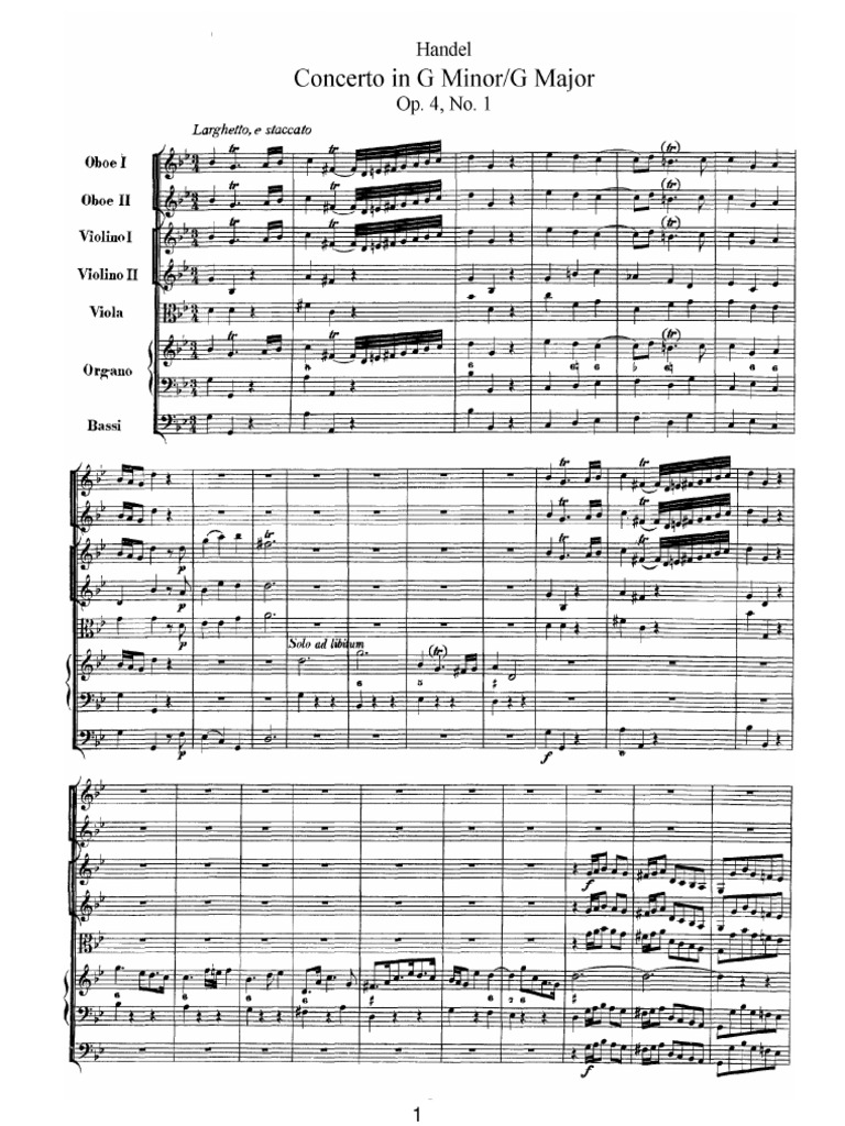 Haendel Concerti Pour Orgue | PDF | Classical Music | Elements Of Music