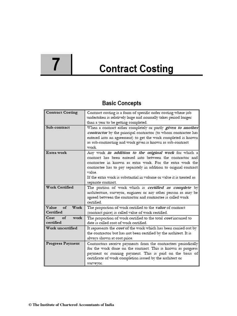 Contract Costing BCom VI Sem | PDF | Expense | Prices