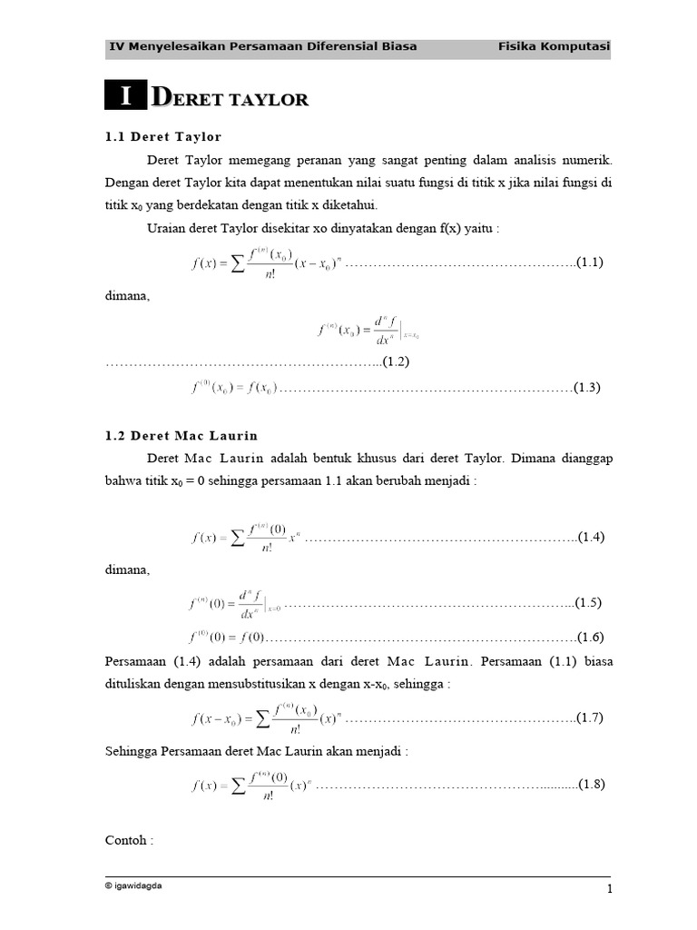 Deret Taylor & MacLaurin | PDF