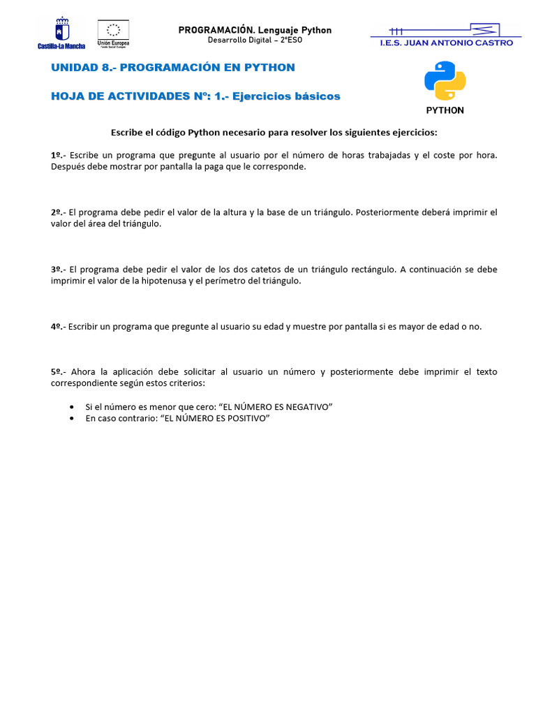 Hoja #1 - Python | PDF