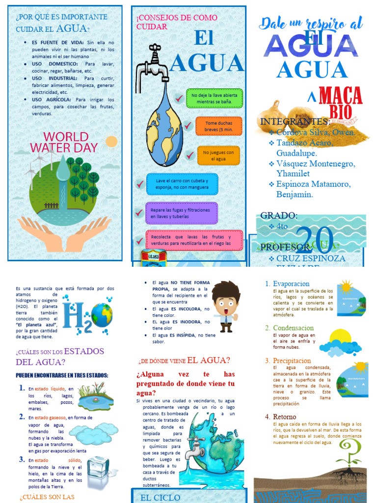 Triptico de El Agua | PDF | Agua | Precipitación