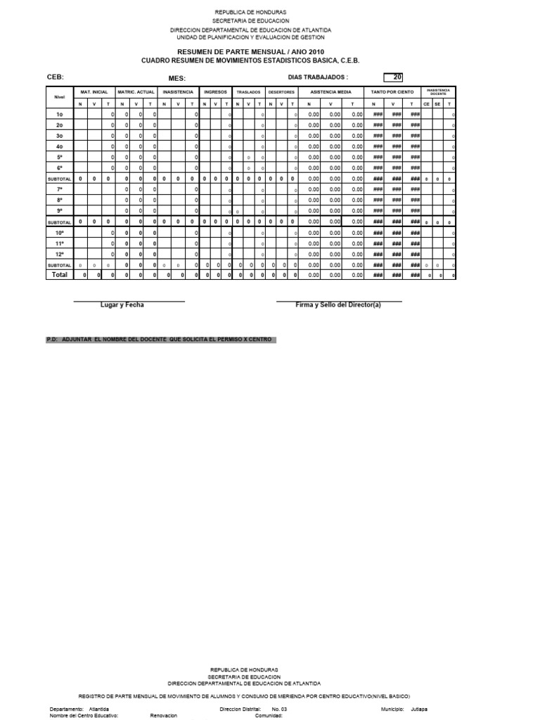 formato-de-parte-mensual | PDF