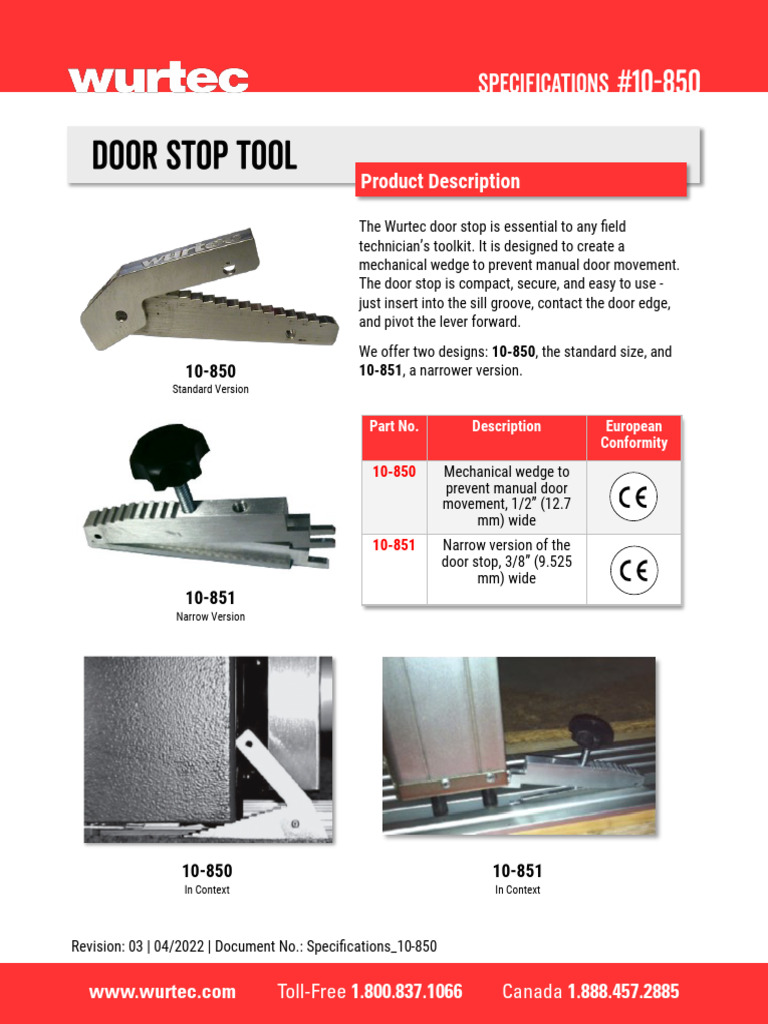 Door Stop Tool for Field Technicians | PDF