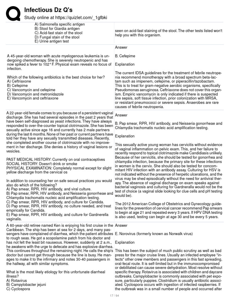 Infectious Disease Case Studies and Tests | PDF | Diagnosis Of Hiv/Aids ...