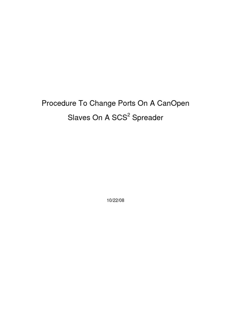 Procedure To Change Ports On CanOpen Slave SCS2 | PDF | Digital Technology | Software