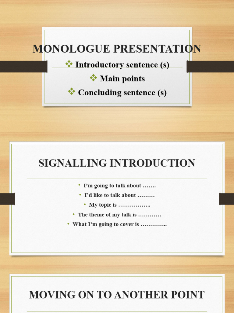 Monologue Presentation Guidelines | PDF | Self-Improvement